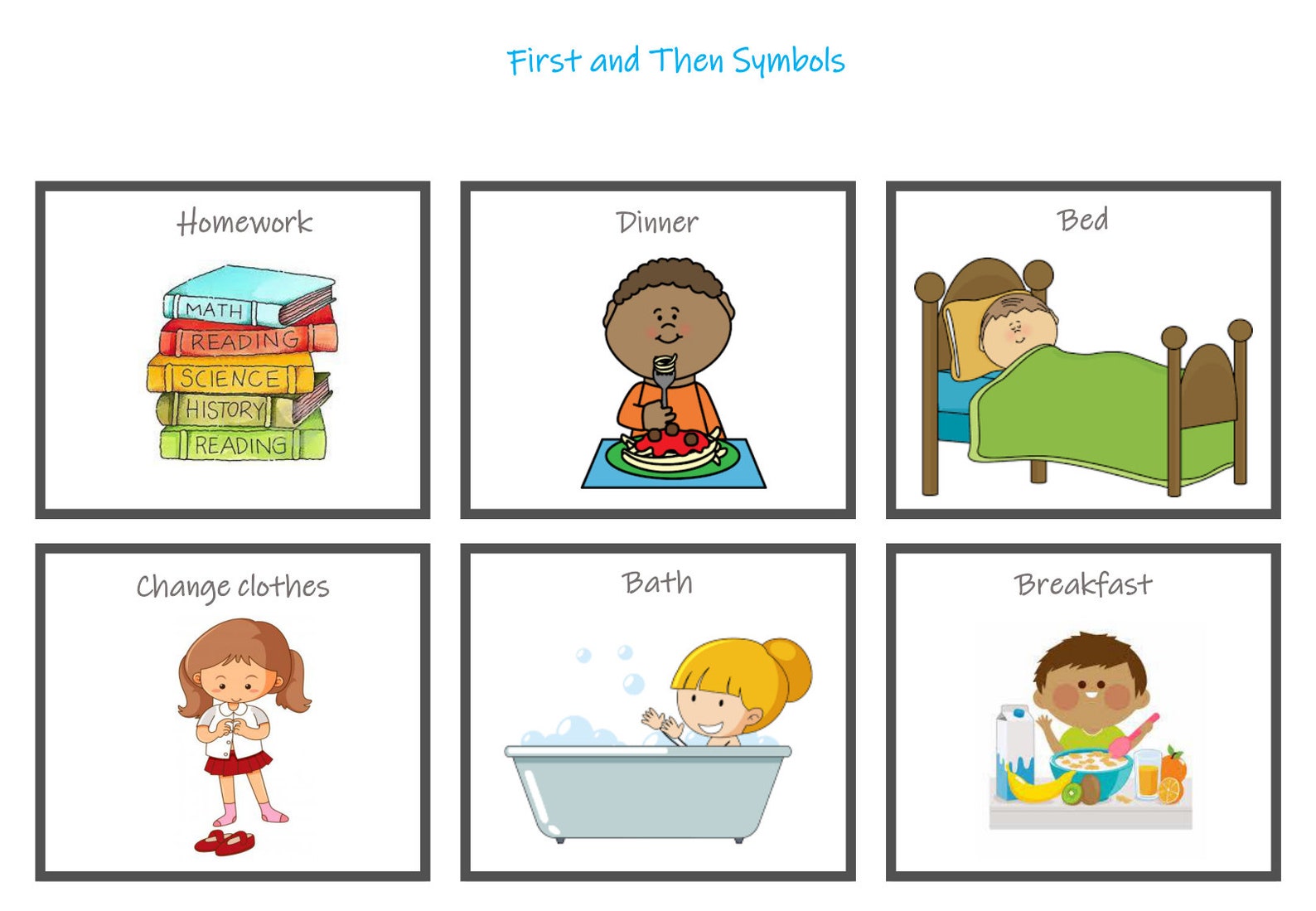 First and Then Board With Symbols - Etsy