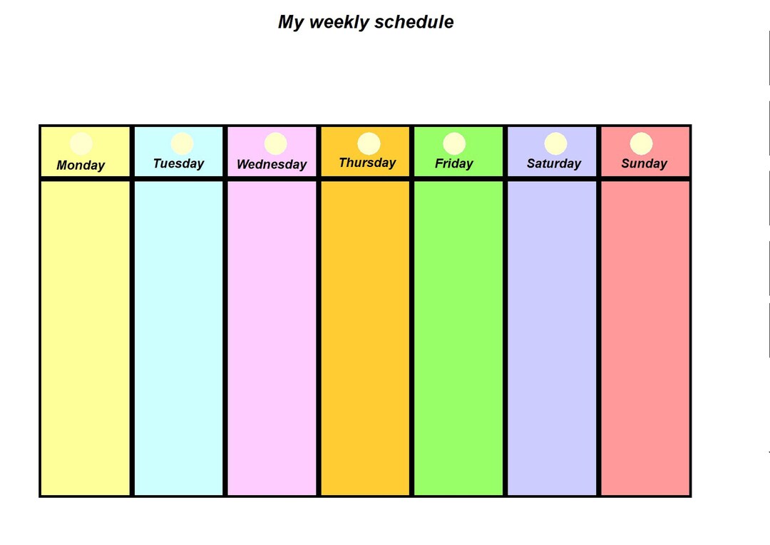 Printable Weekly Schedule - Etsy