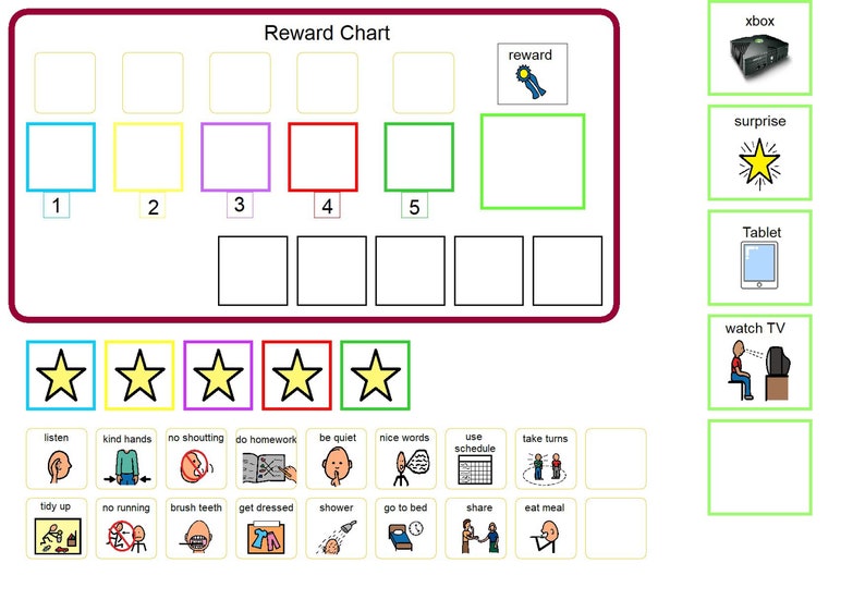 Printable Autism Reward Chart - Etsy