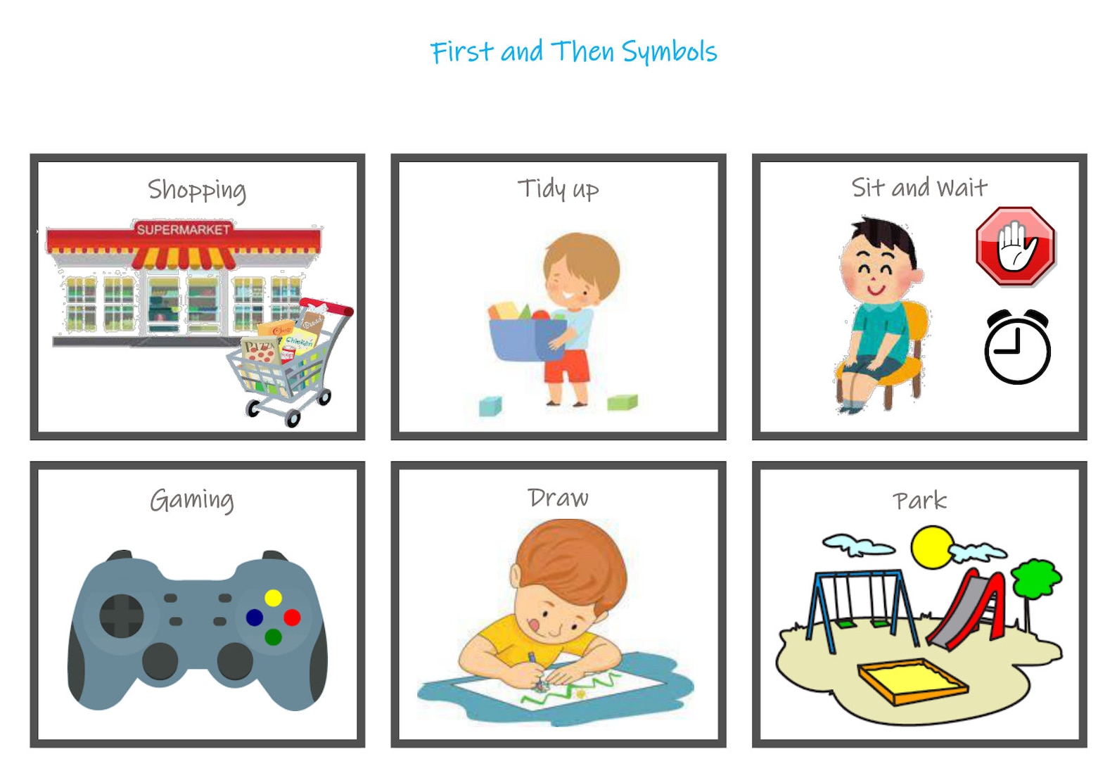 First and Then Board With Symbols - Etsy