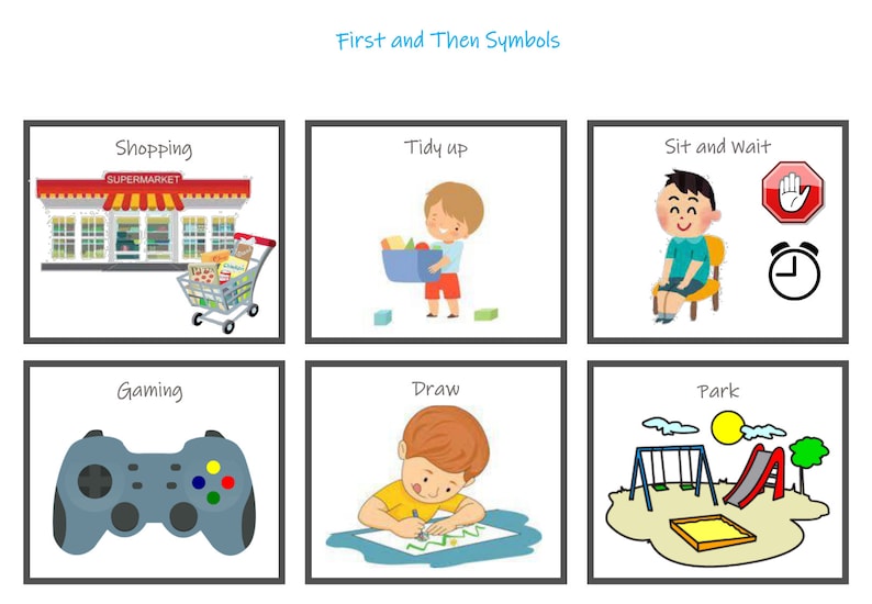 First and Then Board With Symbols - Etsy UK