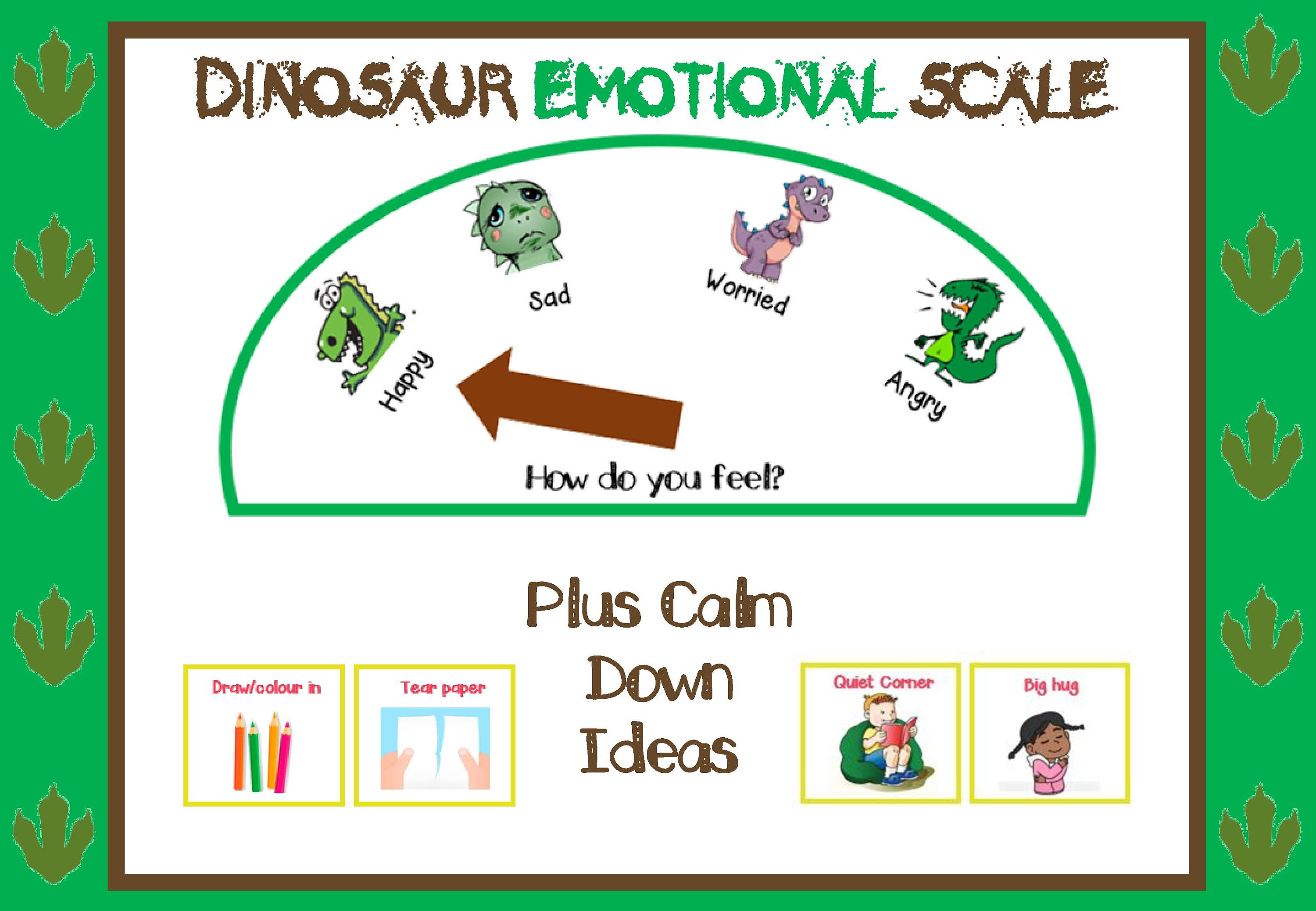 Dinosaur Emotional Scale Plus Calming Strategies - Etsy UK
