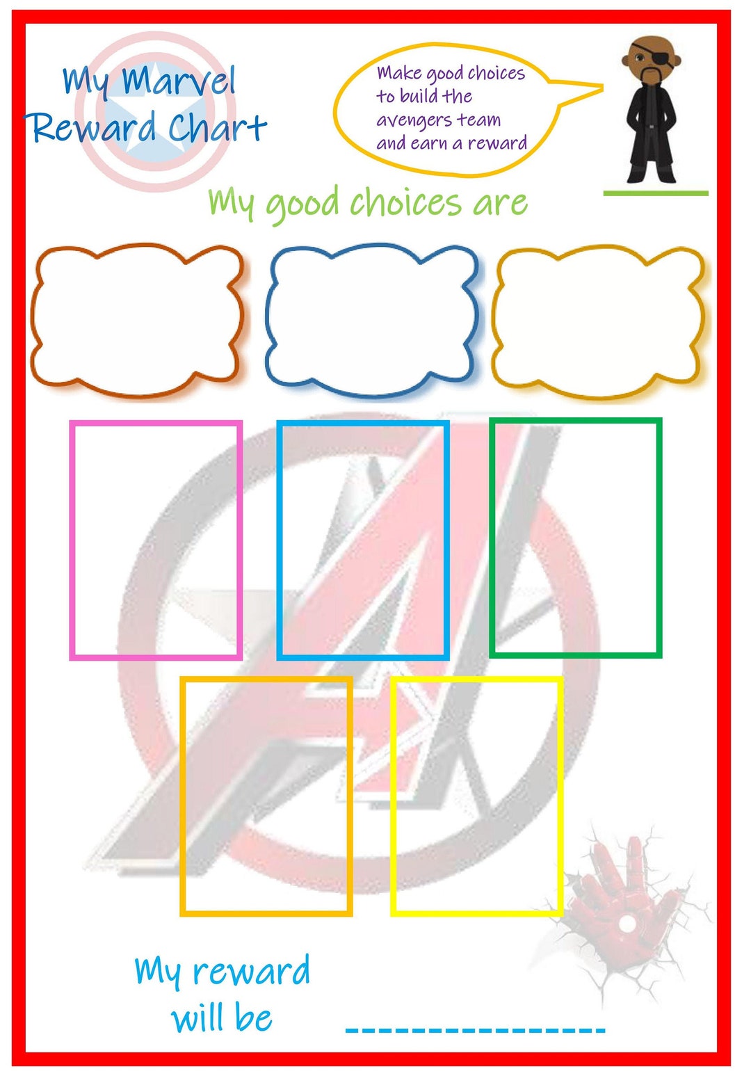 Marvel Behaviour Chart - Etsy