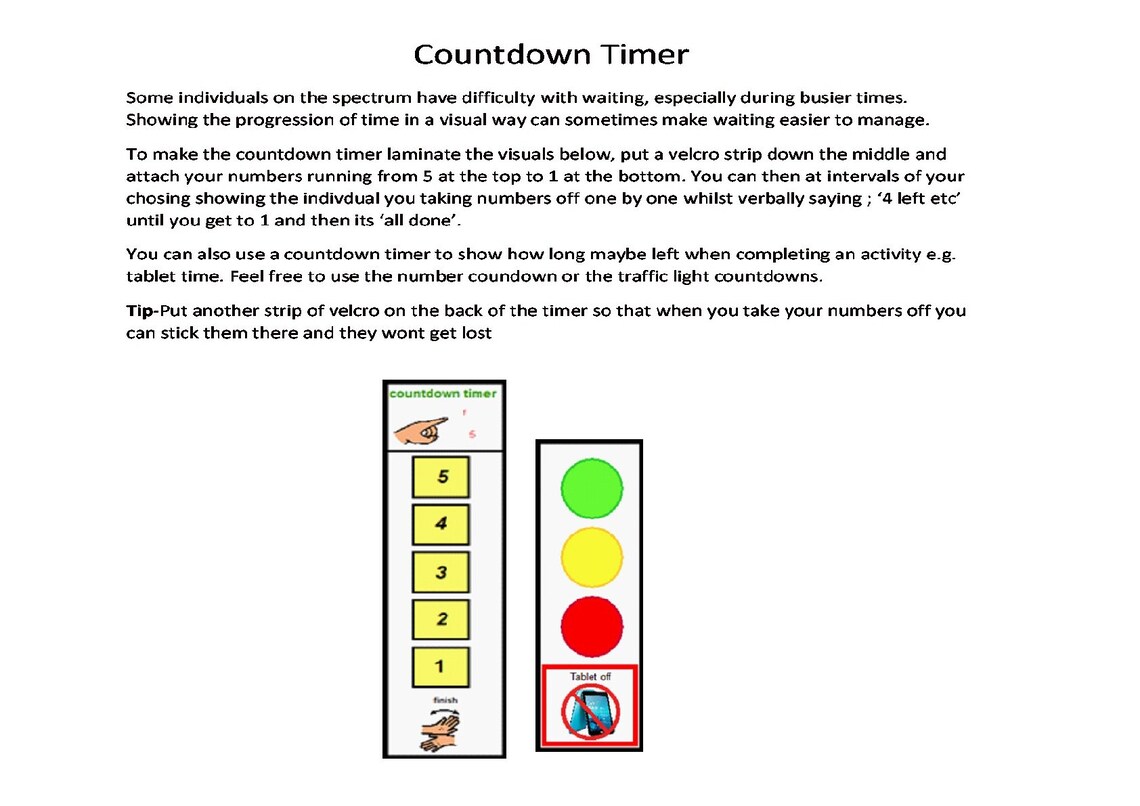 Printable Pdf Countdown Timers Autism Etsy