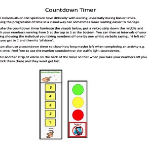 Printable Pdf Countdown Timers Autism - Etsy