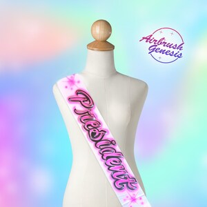 President Airbrush Sash - Let's Go Party - Custom Satin Sash - Cosplay ...