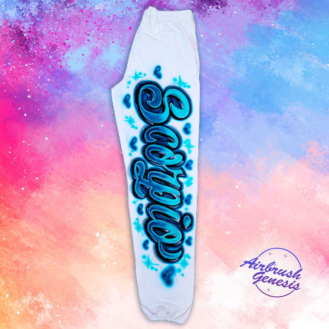 Airbrush Adult Sweatpants Zodiac Print Name Design - Etsy