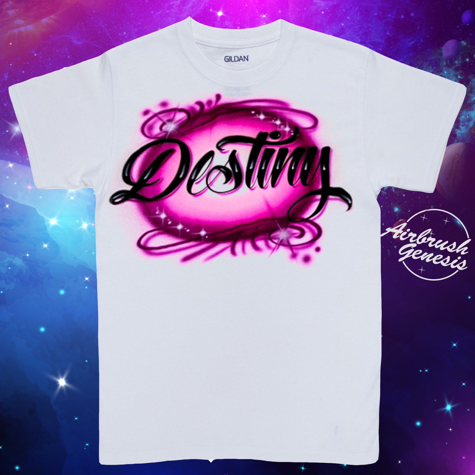 Airbrush T Shirt Script Name - Etsy