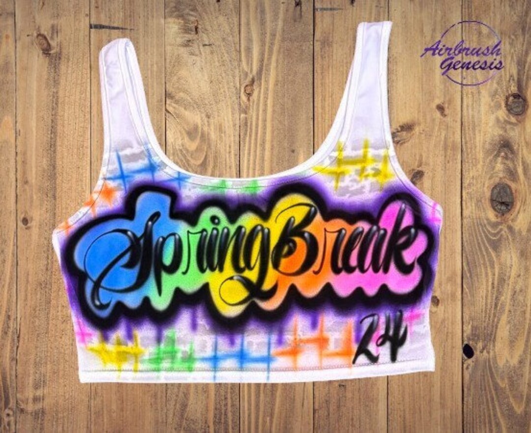 Spring Break 2024 Vacation Airbrush Croptop,t-shirt Design - Etsy