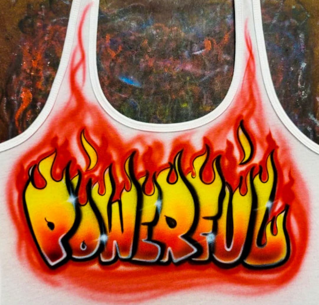 Airbrush Flaming Name Design T Shirt - Etsy