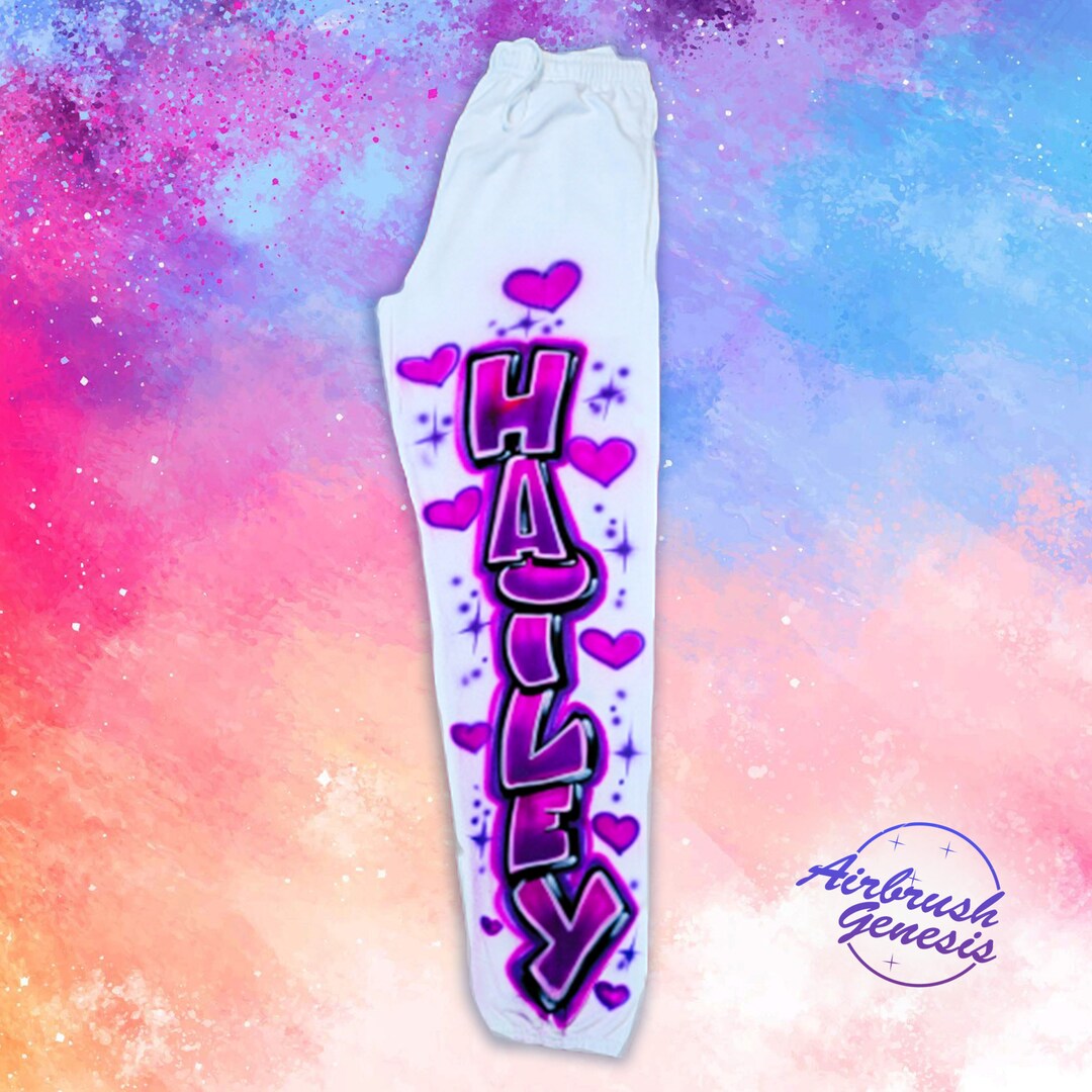 Airbrush Adult Sweatpants Print Name Design - Etsy
