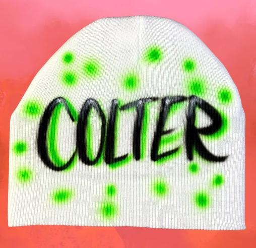 Airbrushed Beanie - Custom Printed Beanie - Personalized Cap - Name ...