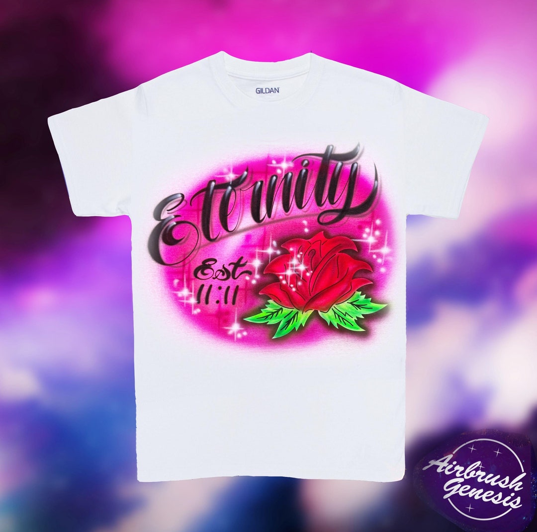 Airbrush Rose,est T-shirt - Customizable Colors & Sizes - Artistic and ...