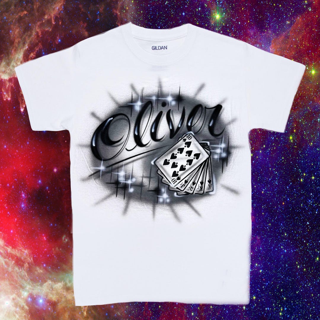 Custom Airbrush Playing Cards Shirt – Personalized Gambler Tee, Casino ...