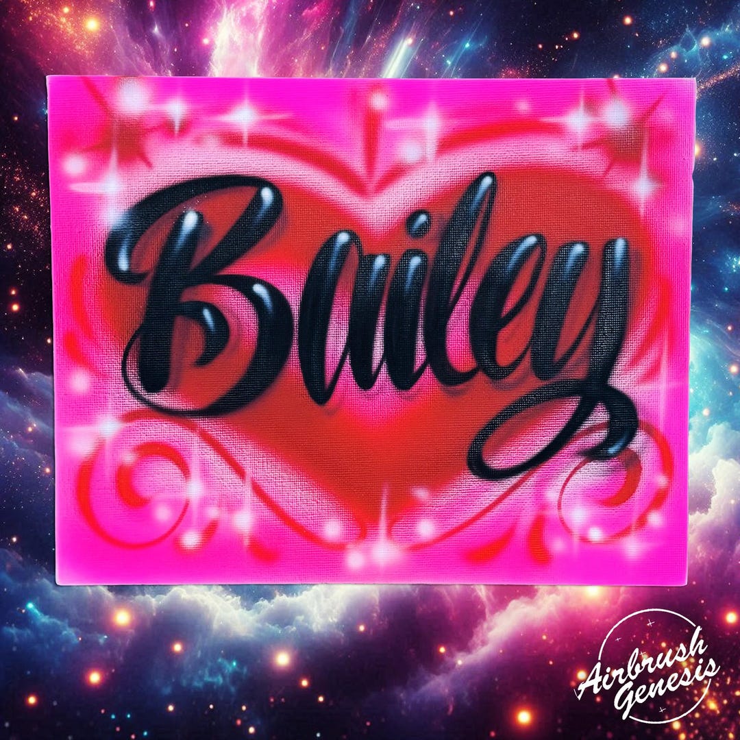 Custom Airbrush Canvas With Personalized Name – Unique Wall Art for ...