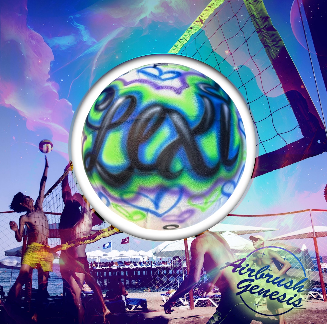 Custom Airbrushed Volleyball | Handpainted Display Ball for Sports ...