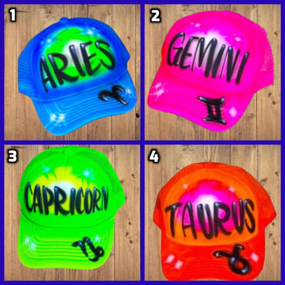 Airbrushed Zodiac Adult,youth Trucker Hat - Etsy