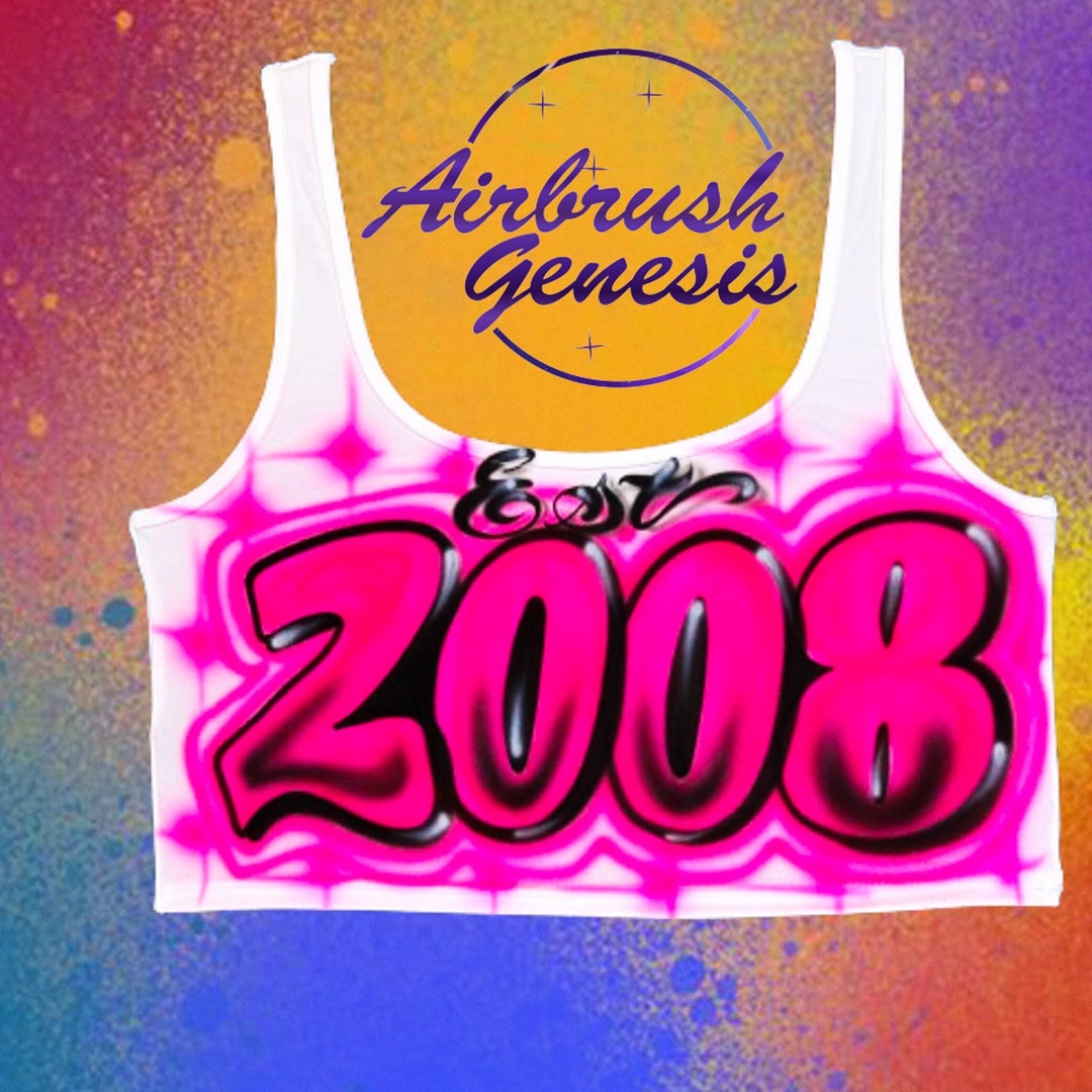 Airbrush Croptop Est Year Custom Design - Etsy
