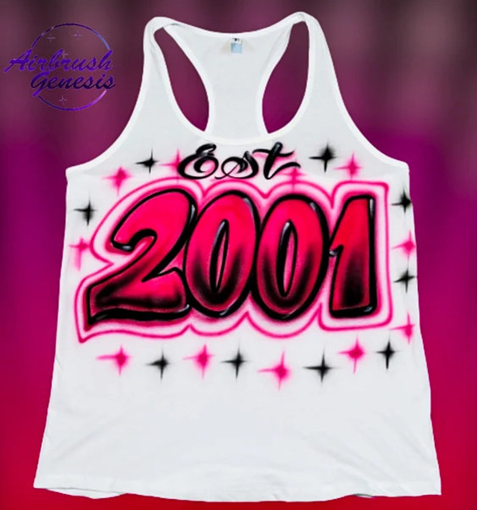 Airbrush Est Year Design - Etsy