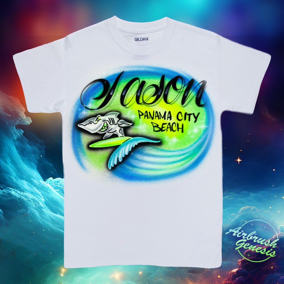 Airbrush Shark Ocean Beach Shirt Personalized Design - Etsy