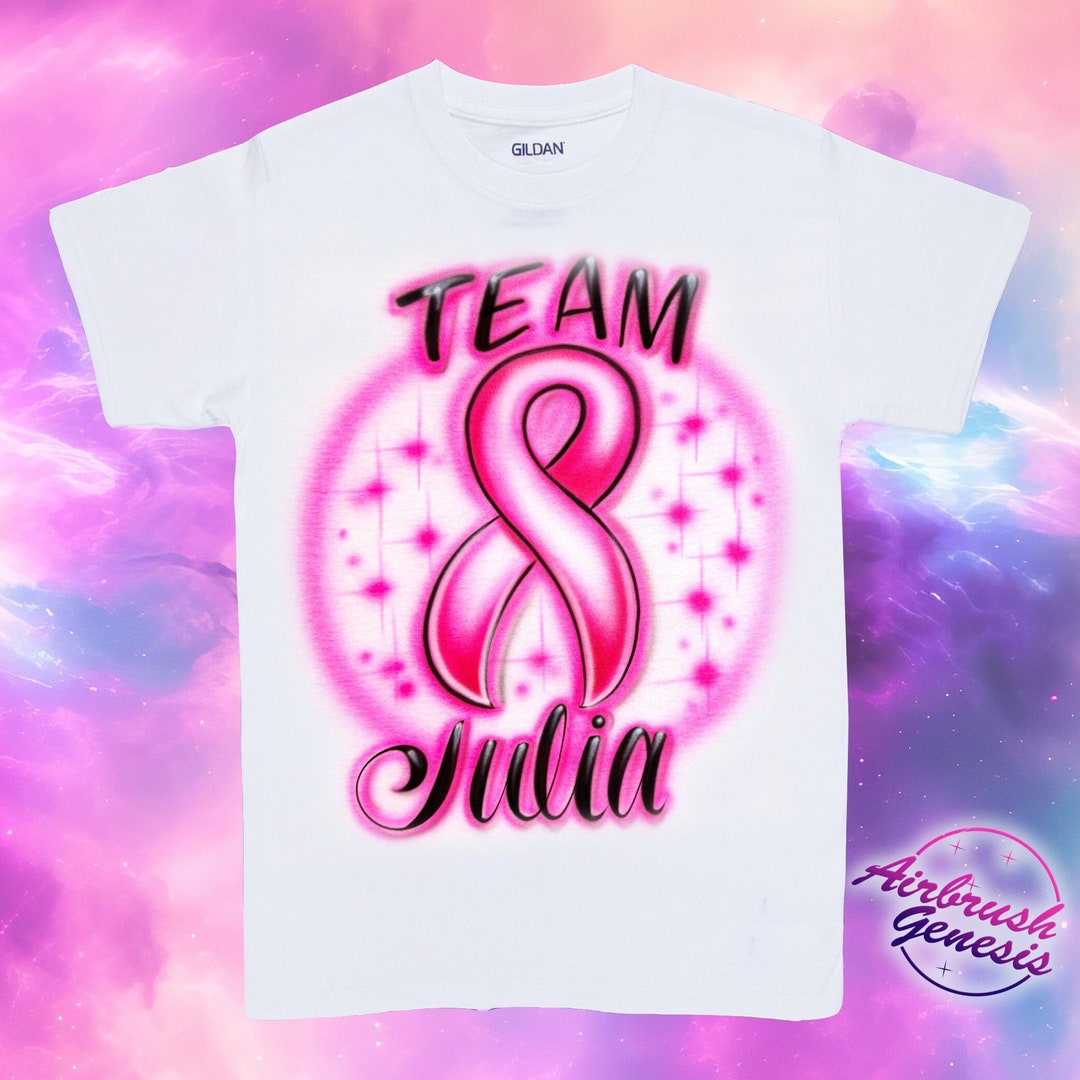 Custom Airbrushed Cancer Ribbon T-shirt | Personalized Cancer Awareness ...