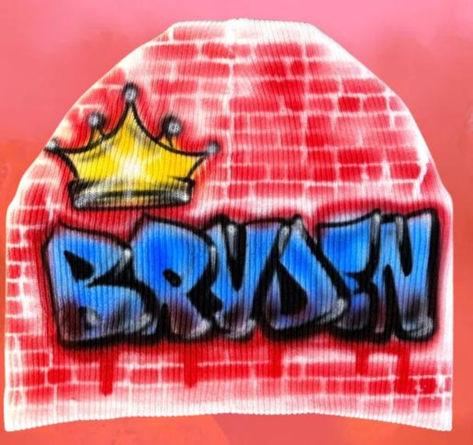 Airbrushed Beanie - Custom Printed Beanie - Personalized Cap - Name ...
