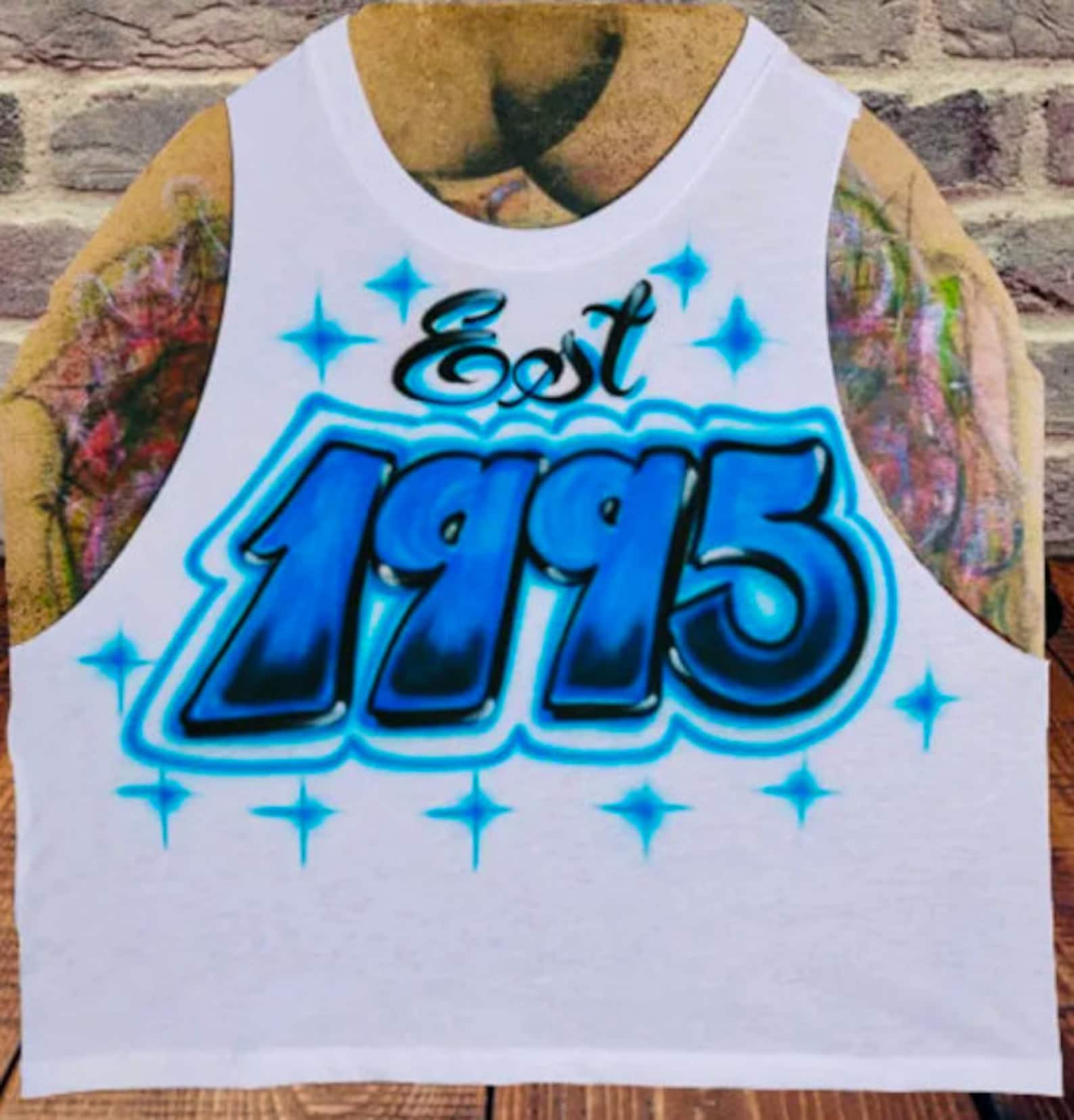 Airbrush Est Year Design - Etsy