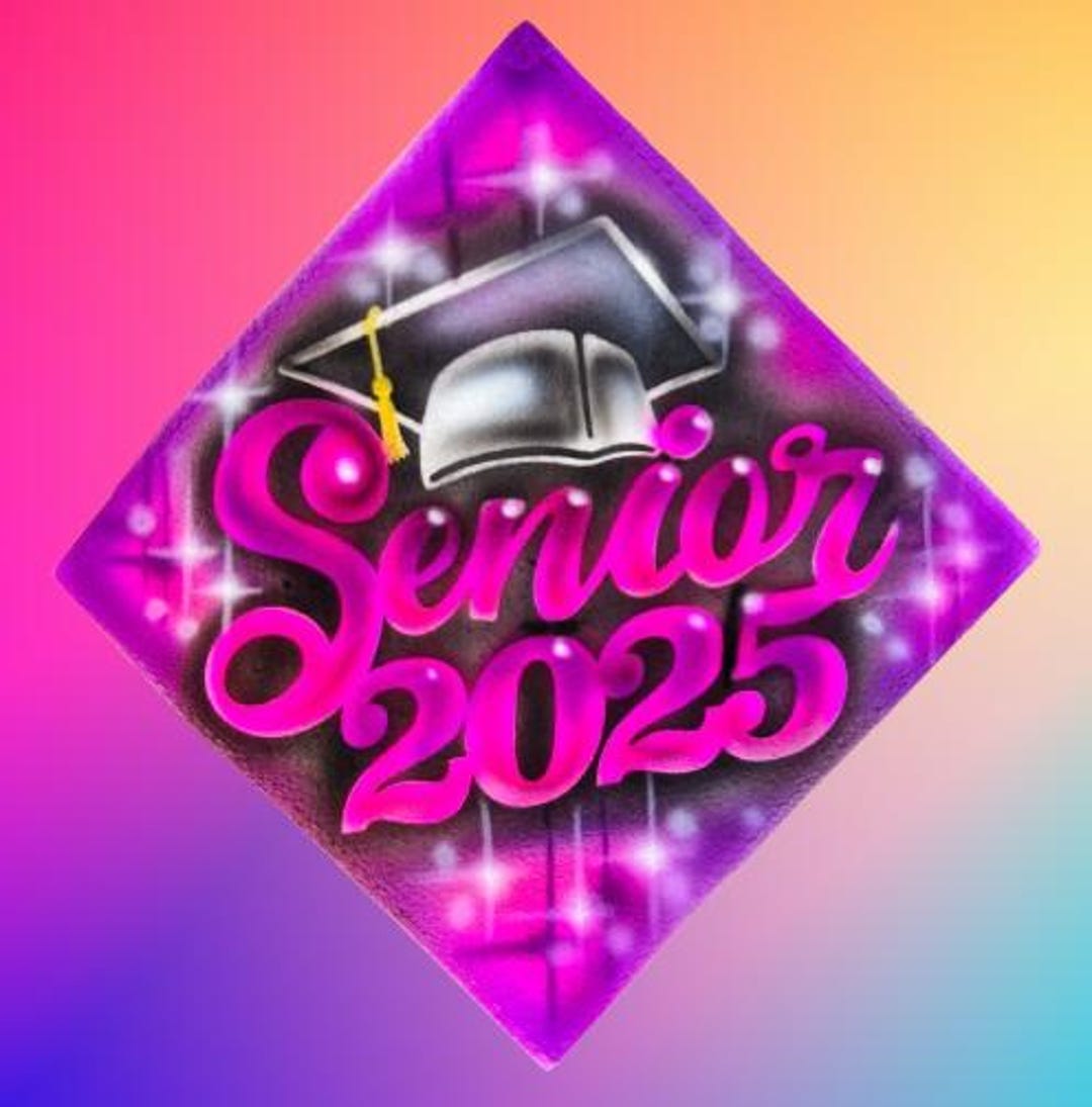 Custom Airbrush Graduation Cap – Personalized Grad Cap Art – Hand ...