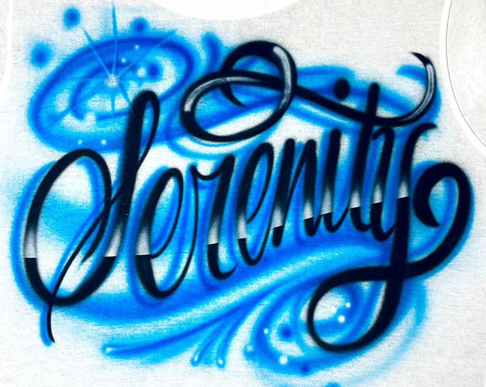 Airbrush T Shirt Script Name - Etsy