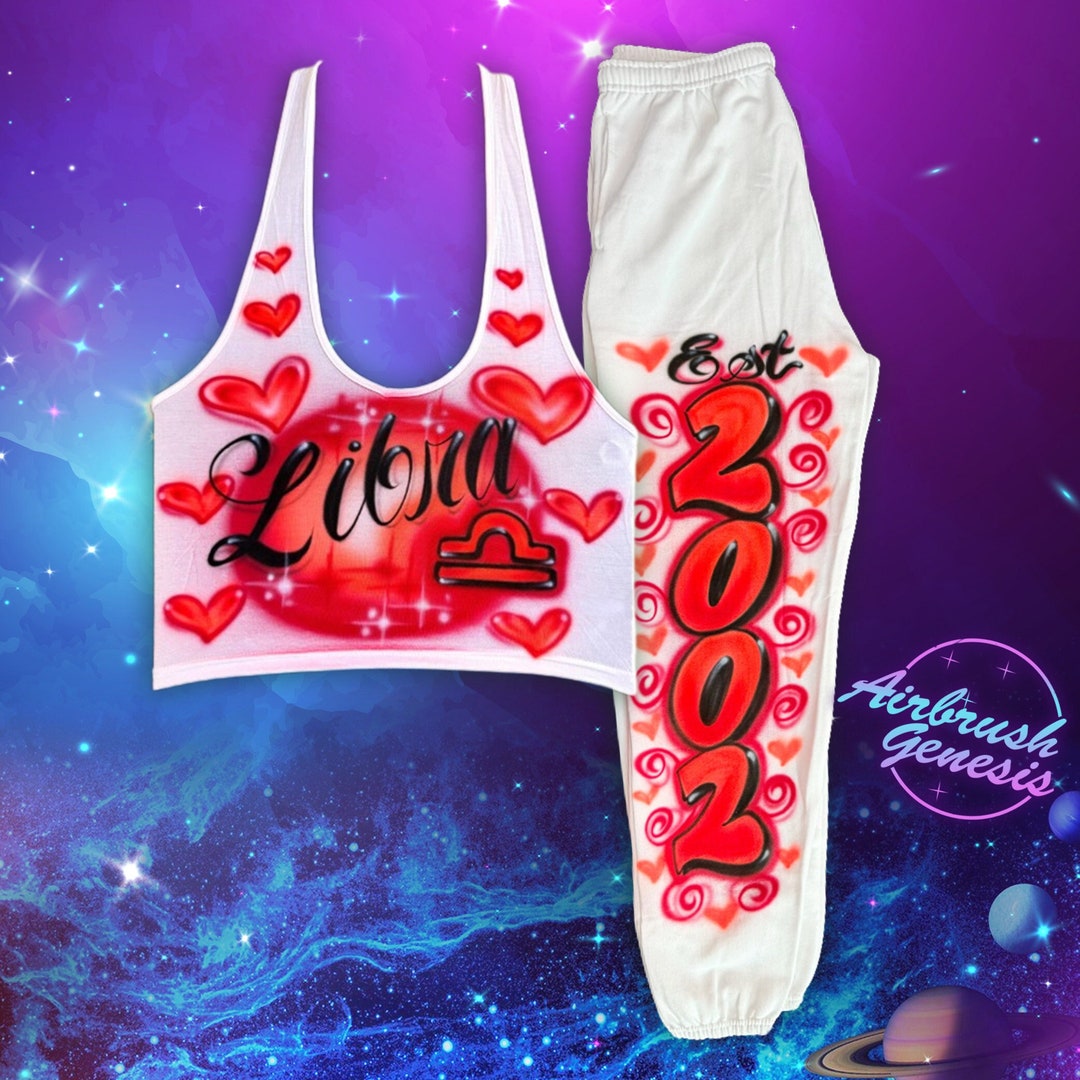 Airbrushed Libra Activewear Set - Zodiac Joggers - Libra Activewear Top ...