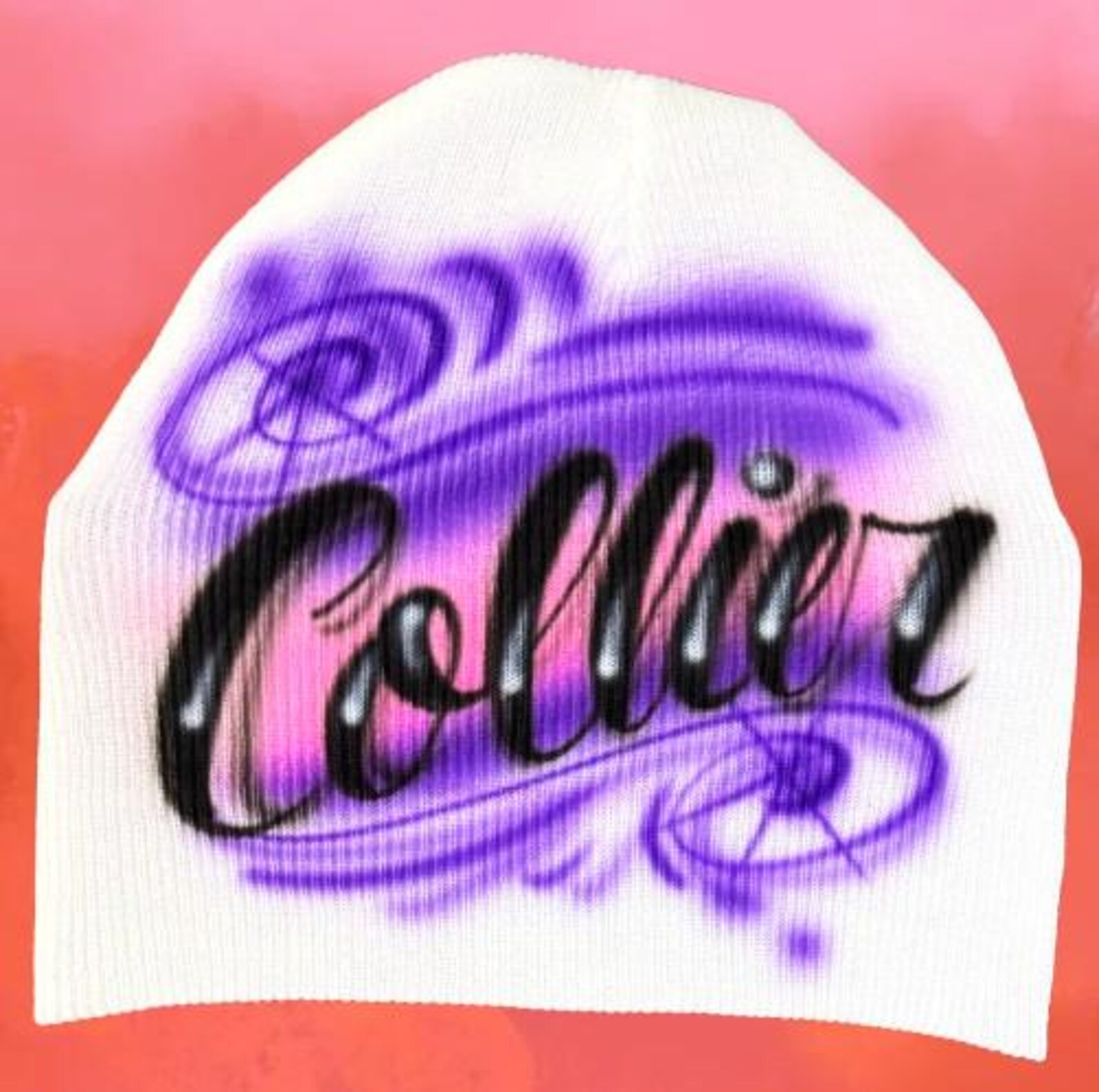 Airbrushed Beanie - Custom Printed Beanie - Personalized Cap - Name ...