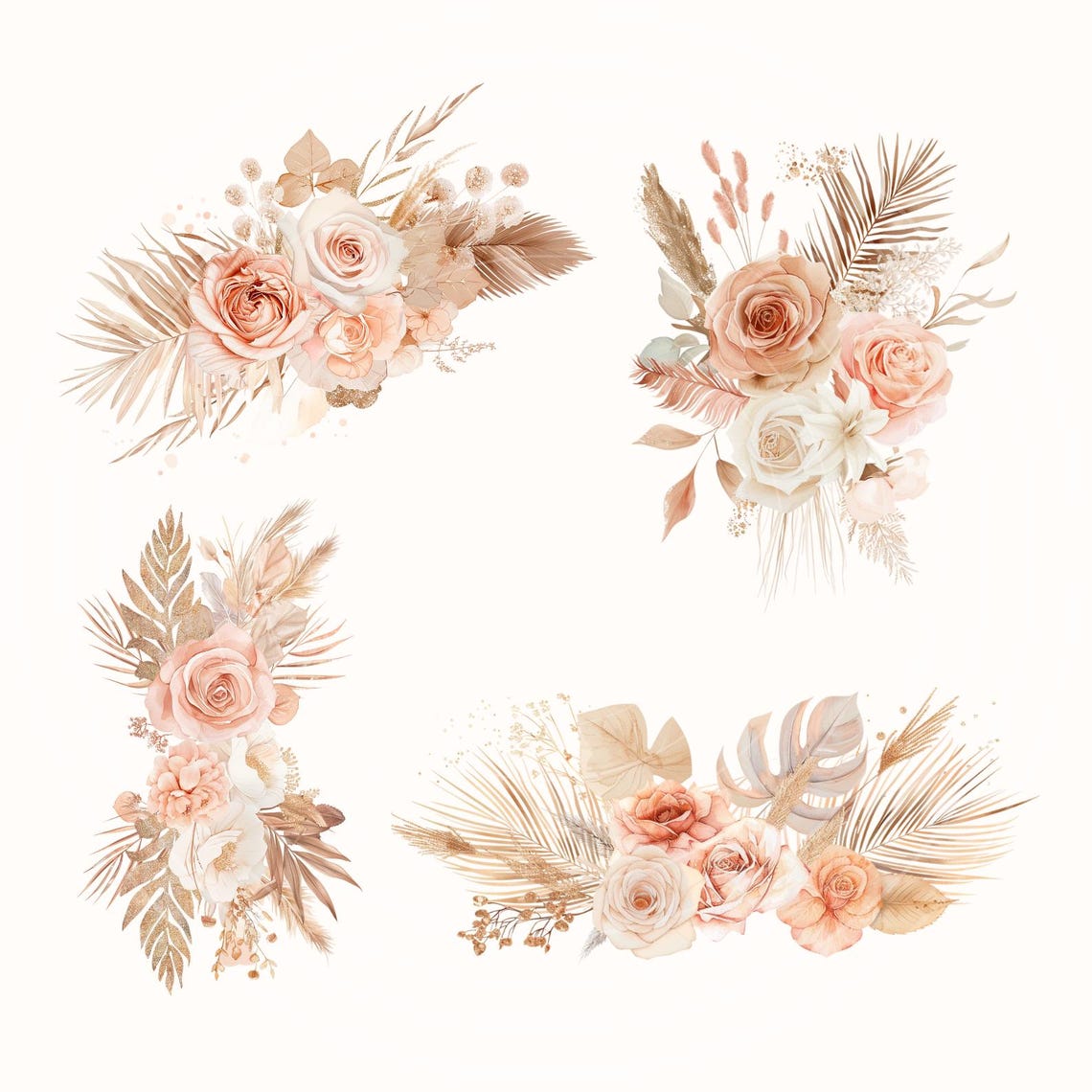10 Elegant Boho Chic Blush Pink and Peach Floral Arrangements ...