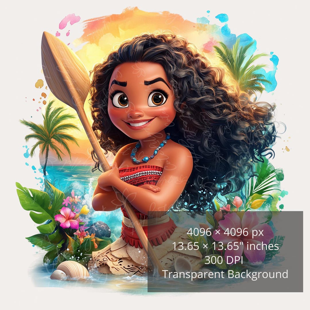5 PNG Moana Splash and Watercolor | Disney Princess Clipart ...
