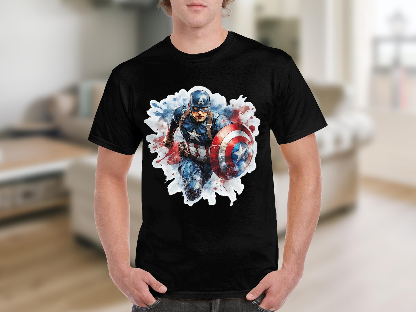 3 PNG Captain America Splash and Watercolor | Superhero Clipart ...