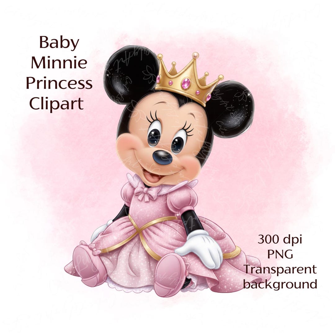 Baby Minnie Princess Clipart | Cute Disney-inspired PNG | Pink Royal ...