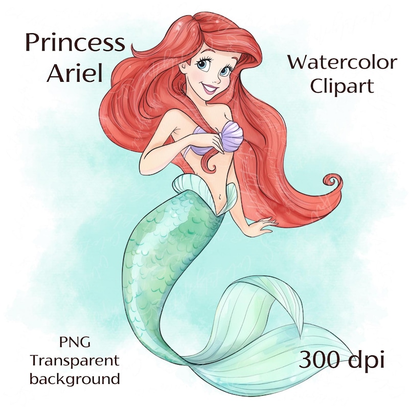 Ariel Watercolor Images - Etsy