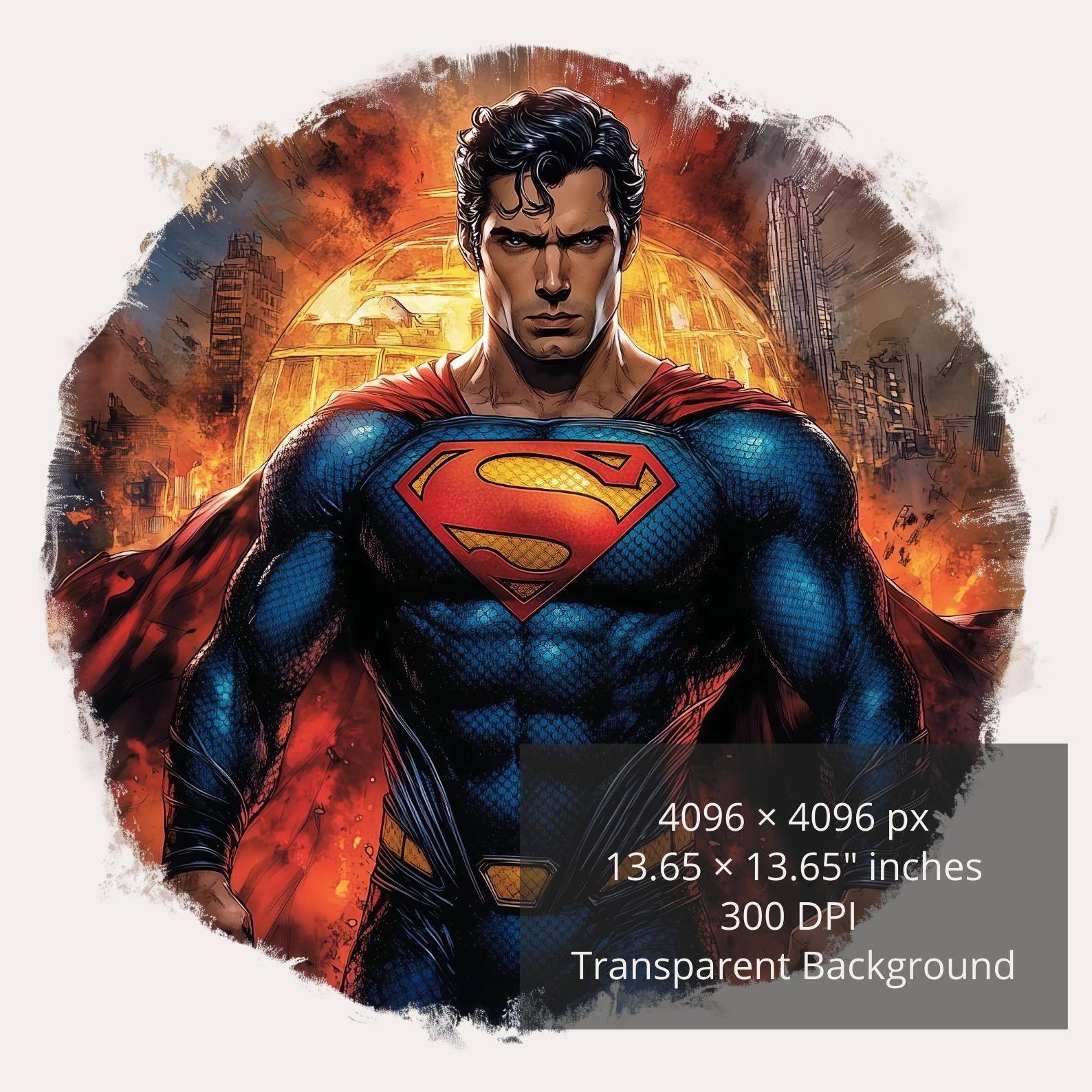 4 PNG Superman Splash and Watercolor Digital Designs Transparent ...
