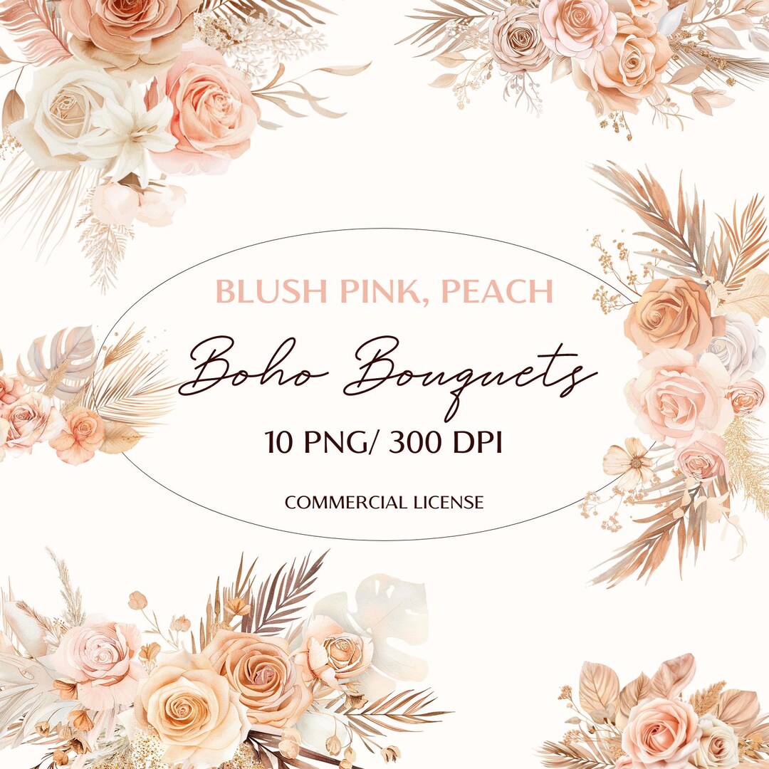 10 Elegant Boho Chic Blush Pink and Peach Floral Arrangements ...