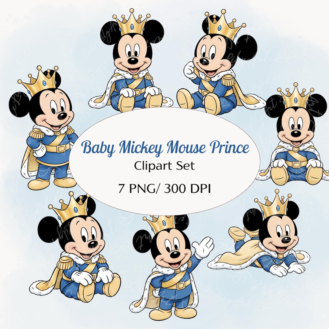 Imágenes prediseñadas del Bebé Mickey Mouse Príncipe / Set de PNG de ...