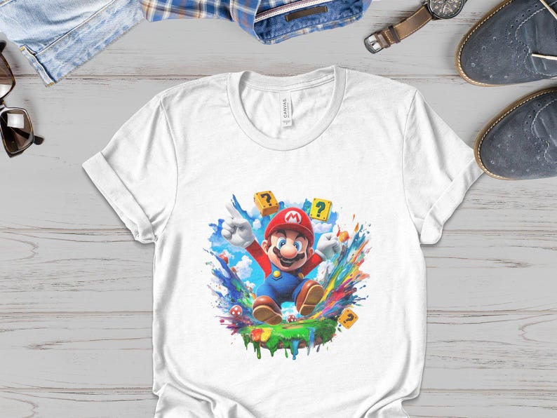 Super Mario Bros PNG Bundle | 5 Watercolor Splash Illustrations ...