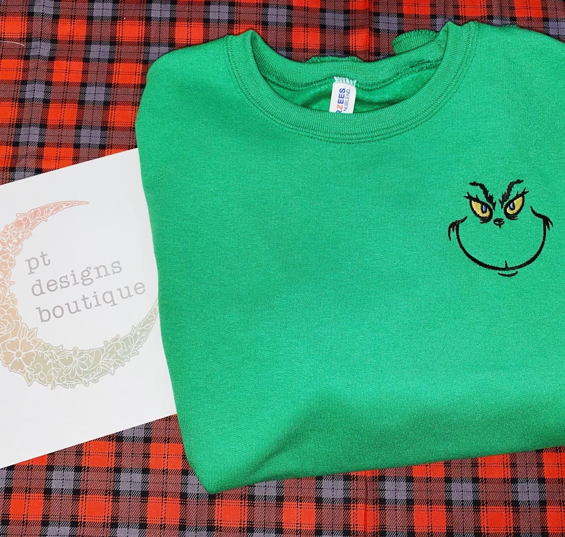 Grinch Christmas Crewneck Sweater Grinchmas Grinch Etsy
