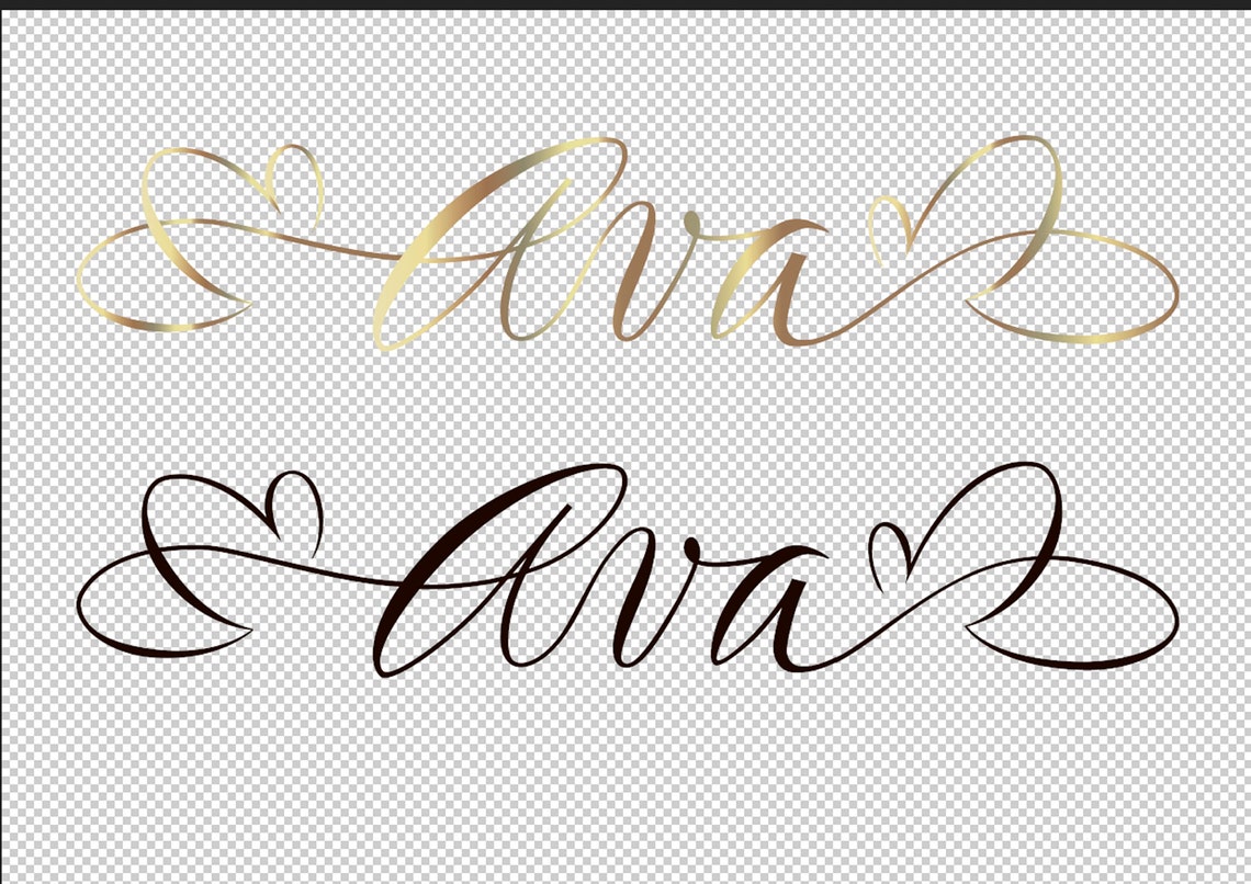 Ava SVG Name SVG Name Clipart Svg Gold Name Svg Girl Name | Etsy