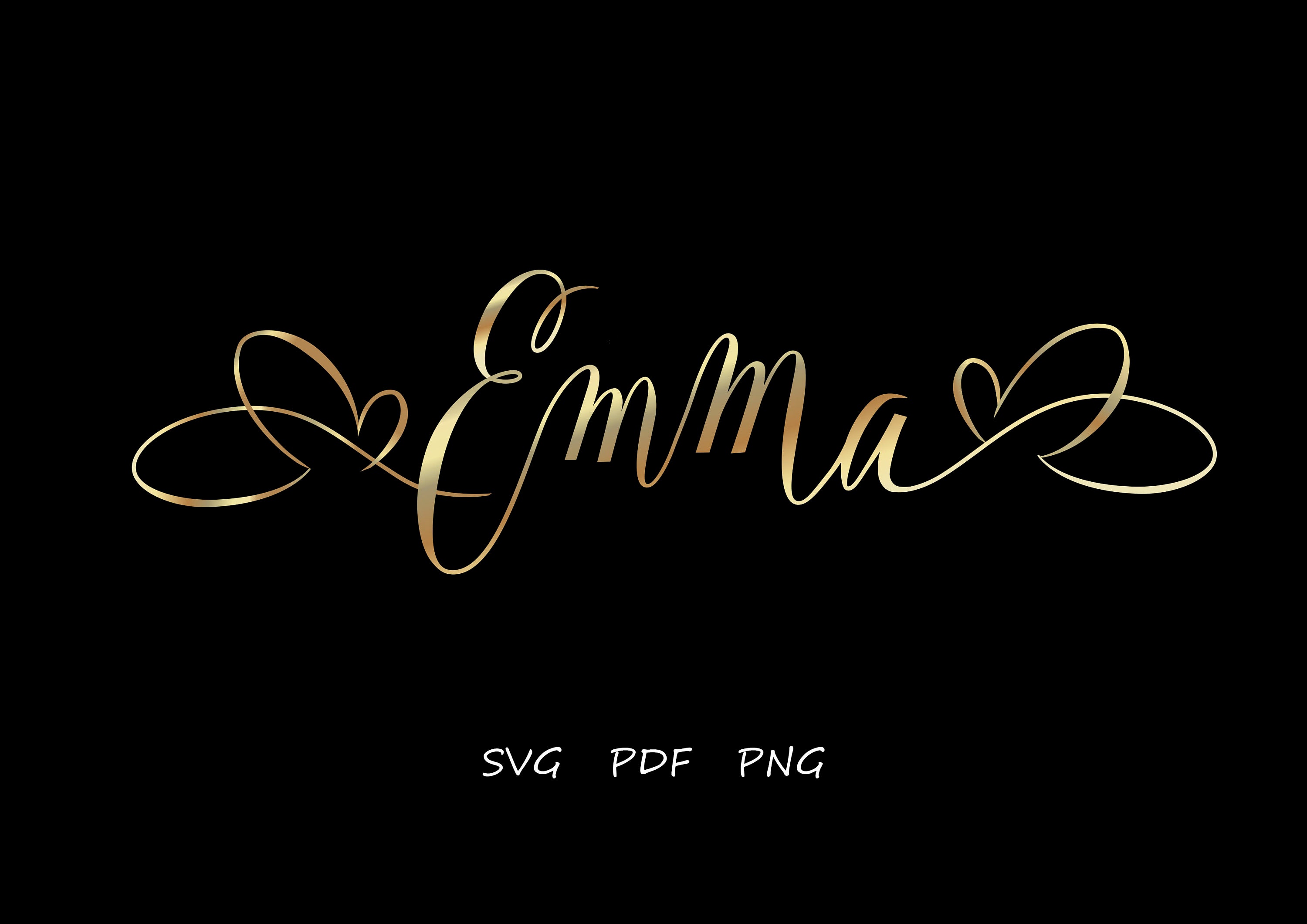 Emma SVG Nom SVG Nom Clipart svg Nom dor svg Nom de fille | Etsy