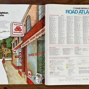 Rand Mcnally Road Atlas State Farm Vintage Road Atlas Map 1977. USA ...