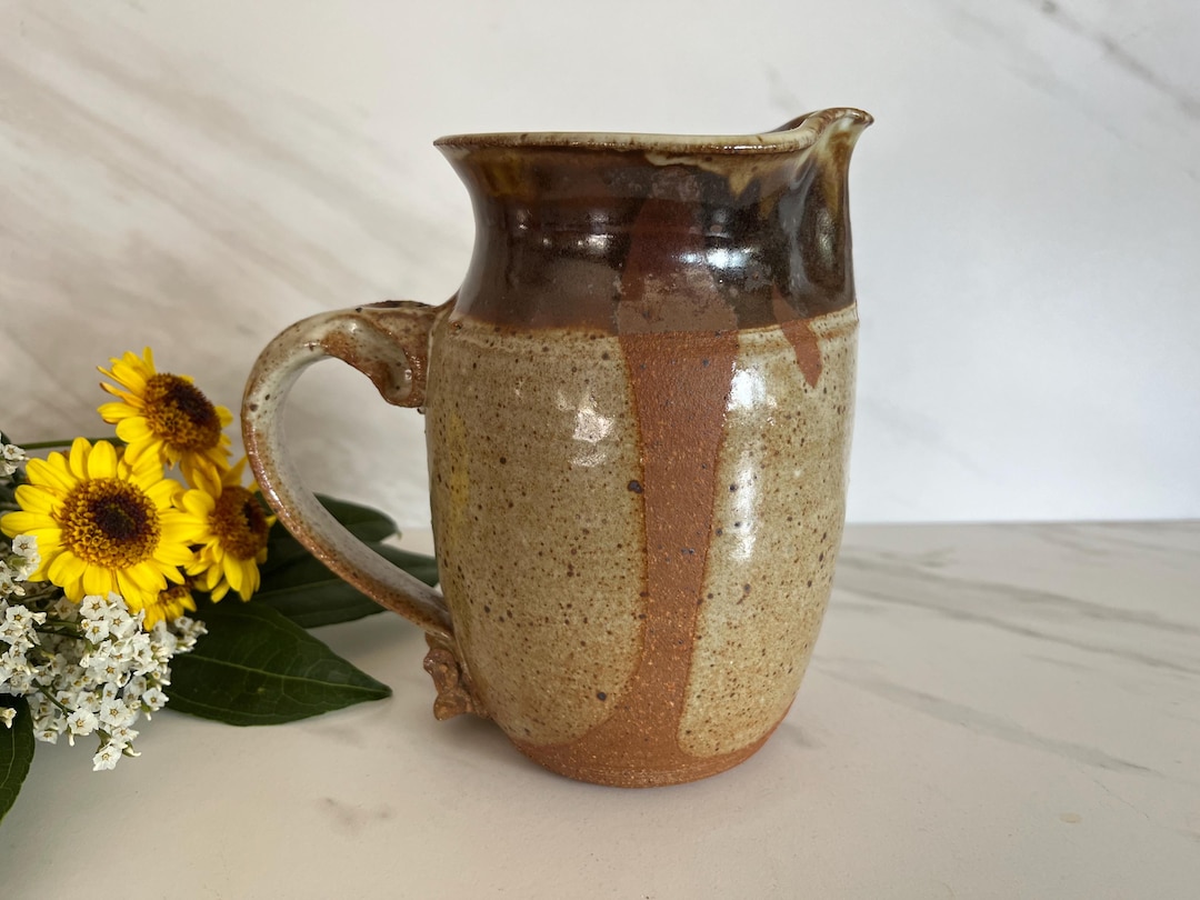Vintage Stoneware Pottery Vase, Pitcher, Jug . Hand Made Signed on ...
