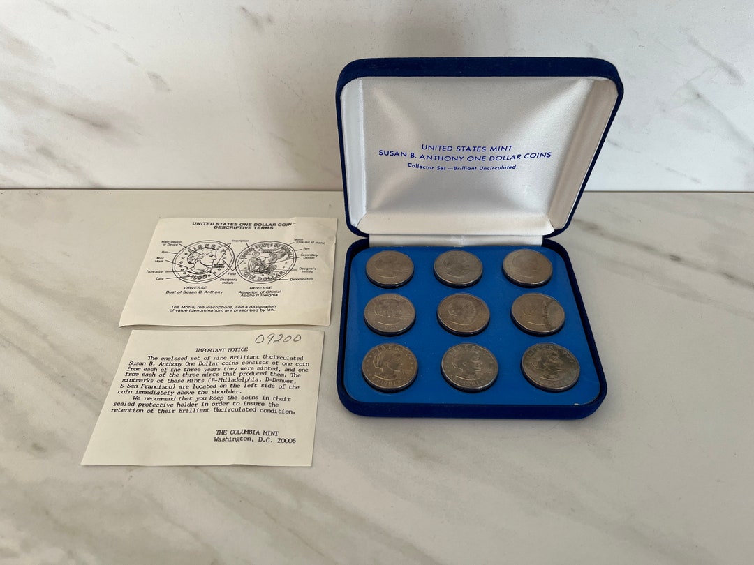 United States Mint Susan B. Anthony One Dollar Coins Collector Set ...