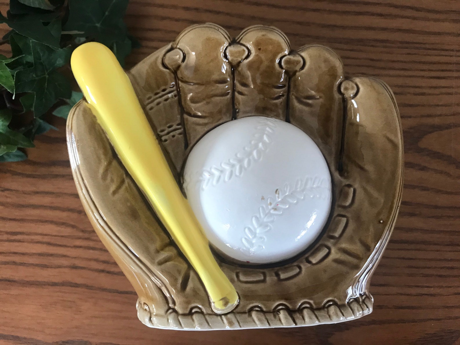 Baseball Replo Vintage Ceramic Baseball Glove Ball and | Etsy