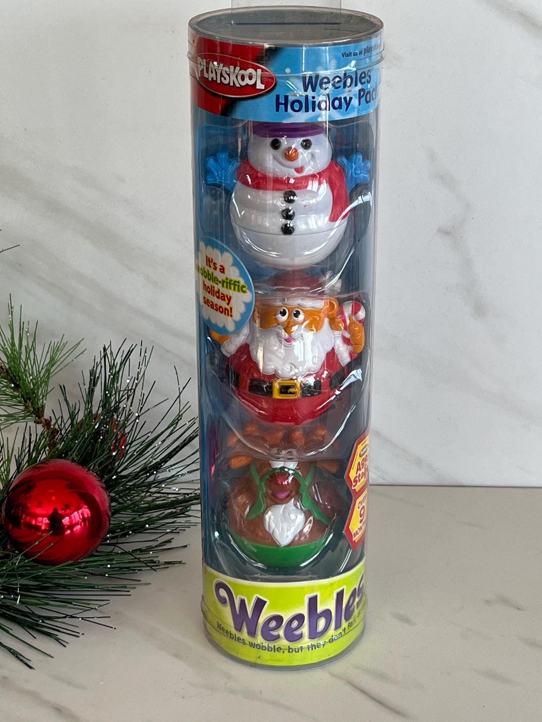 Adorable Playskool Weebles Christmas Play Set of 3 Figures. Santa Snowman and Reindeer. Original ...