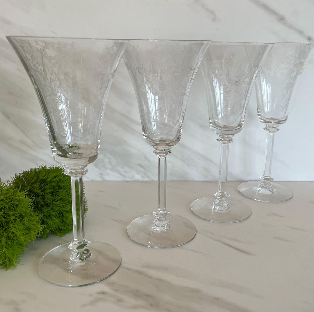 Antique Tiffin-franciscan Mansard Pattern Water or Wine Goblet. Crystal ...