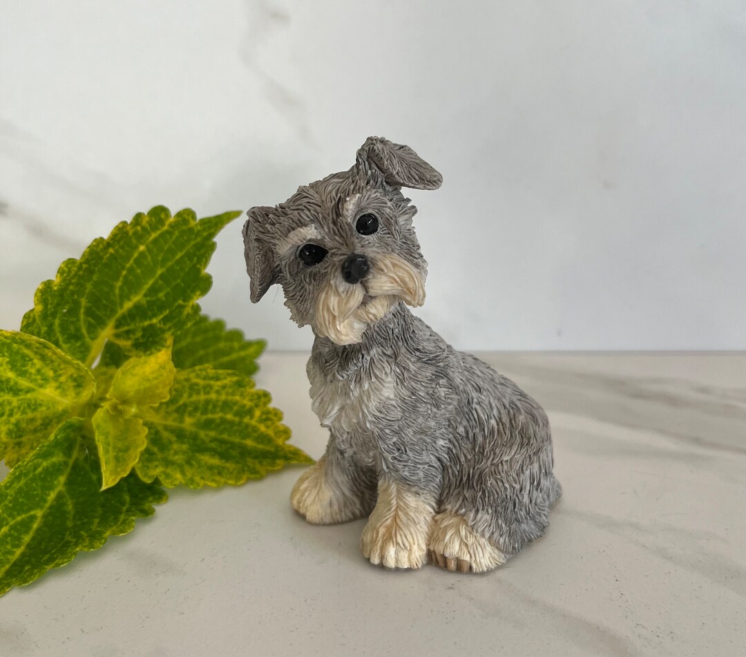 Vintage Schnauzer Dog Figurine Collectible. Salt and Pepper Color. Resin. Made in 1990’s. - Etsy